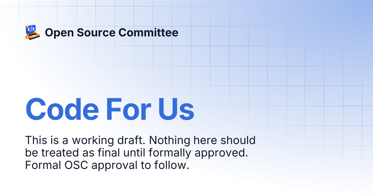 Code For Us | Open Source Committee